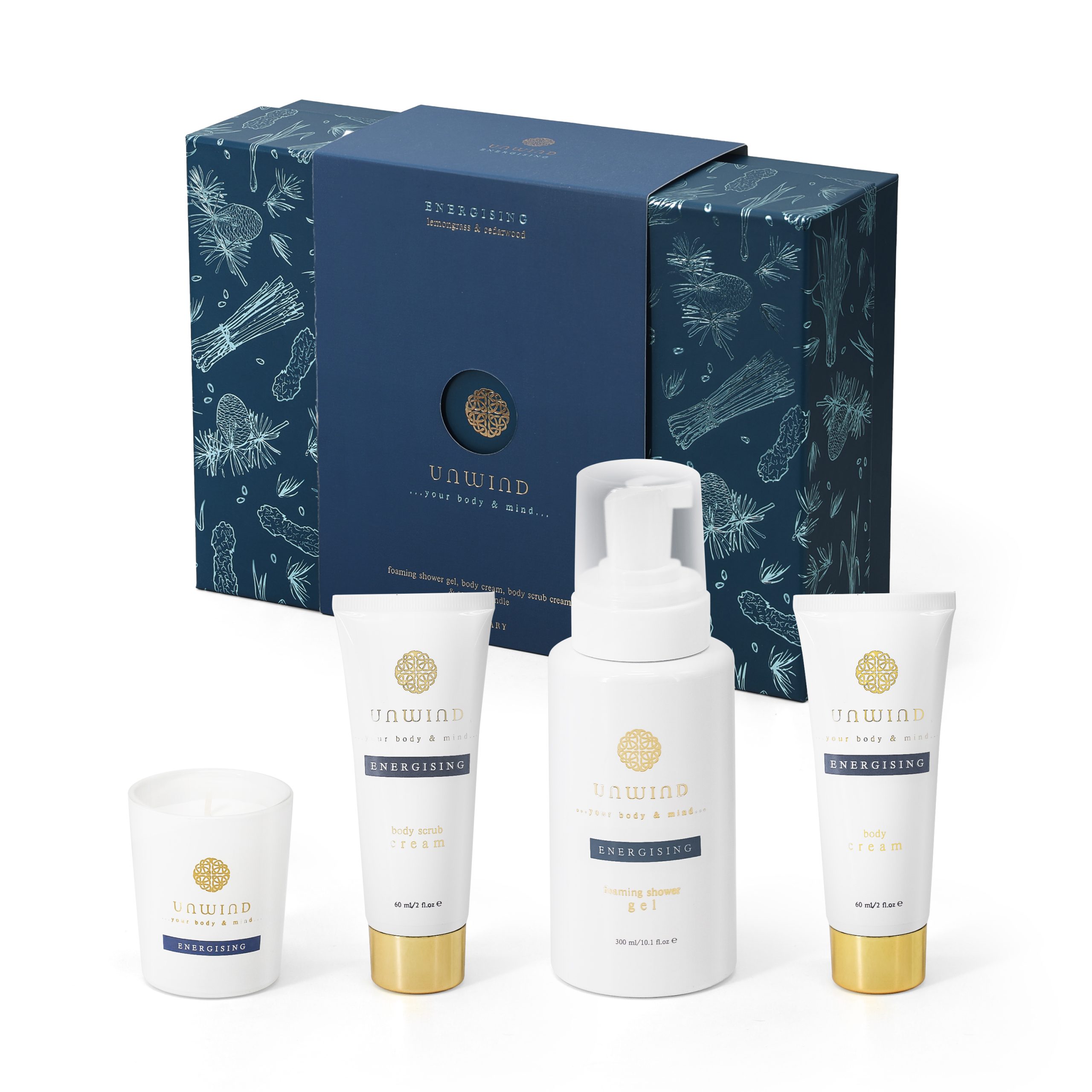 Unwind – Energising S/4 (Foaming Gel/ Body Cream/ Body Scrub/ Candle ...